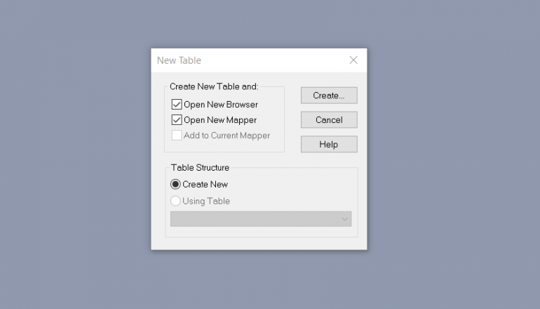 Mapinfo for Beginner - How to create new table on Mapinfo