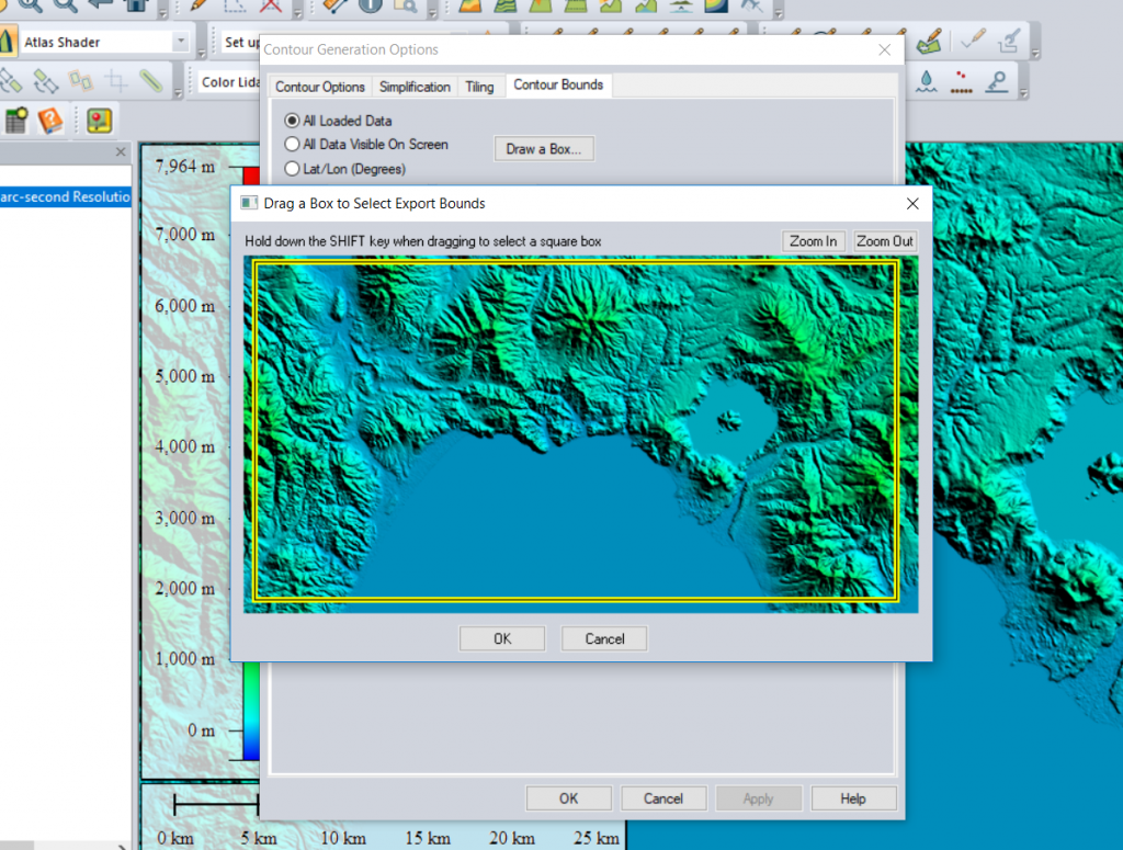 How to generate contours from Online SRTM data on Global Mapper - GIS Tutorial