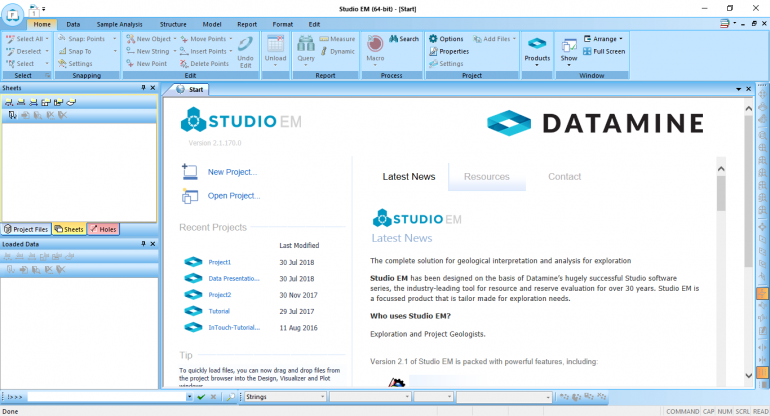 Create New Project on Datamine Studio EM - GIS Tutorial