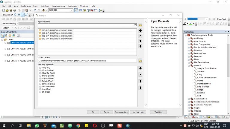How To Combine Multiple Shapefiles In Arcmap 107 Gis Tutorial