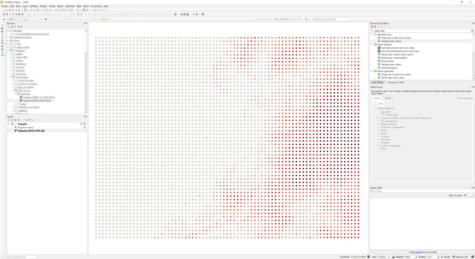 How to Get Point Elevation from Surface Grid on QGIS - GIS Tutorial